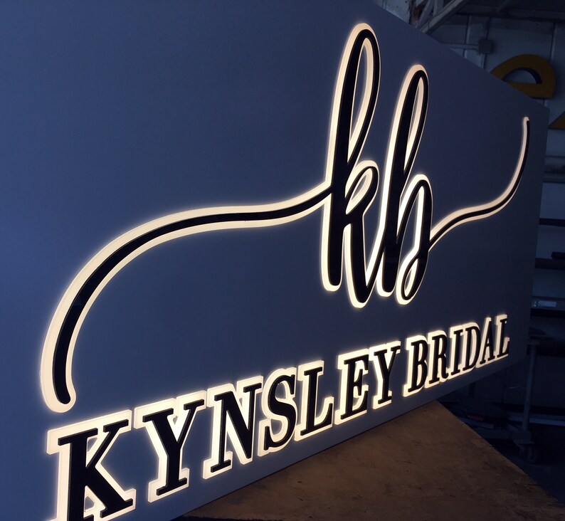 Stainless Steel Backlit Sign, Outdoor Sign, Business Sign - Etsy