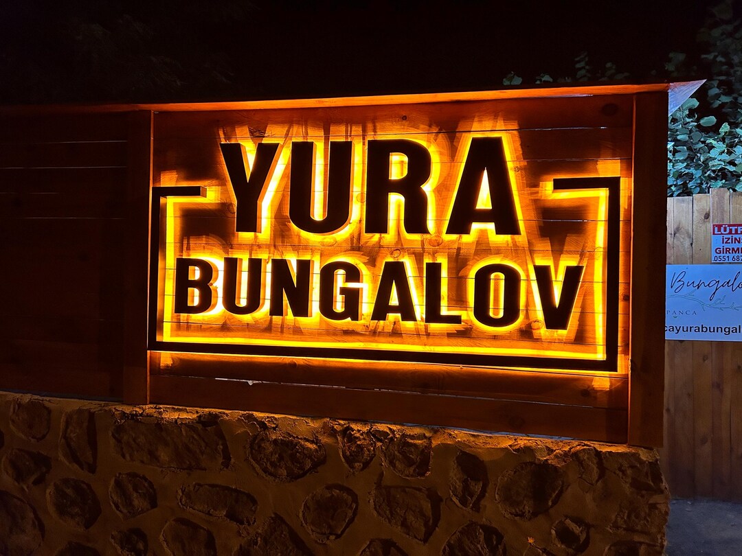 Black Chrome Letters, Amber Backlit Sign, Black Chrome Sign, Amber ...