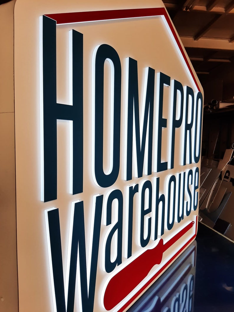 Backlit Logo Wall Sign, Indoor Welcome Sign, Modern Office Wall Sign ...