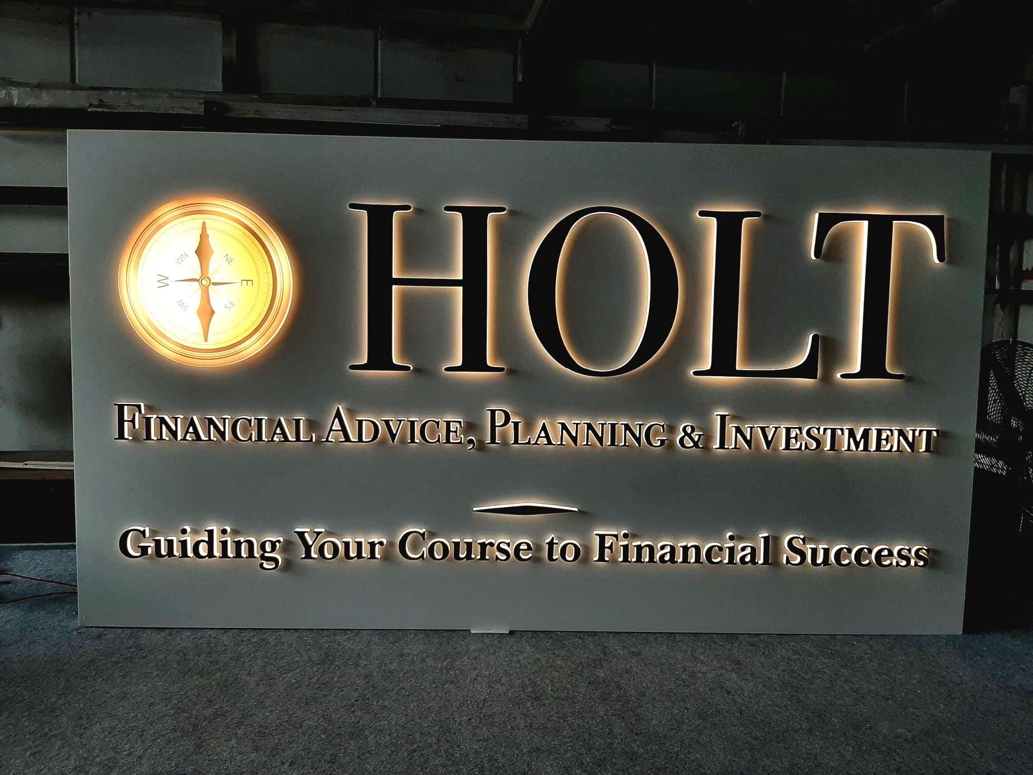 3D Background Sign, Office Wall Sign, Sleek 3D Light Box, Halo ...