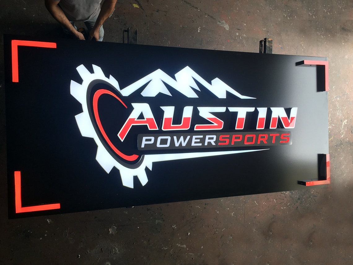 Custom Backlit Business Logo Sign, LED Office Decor - Etsy