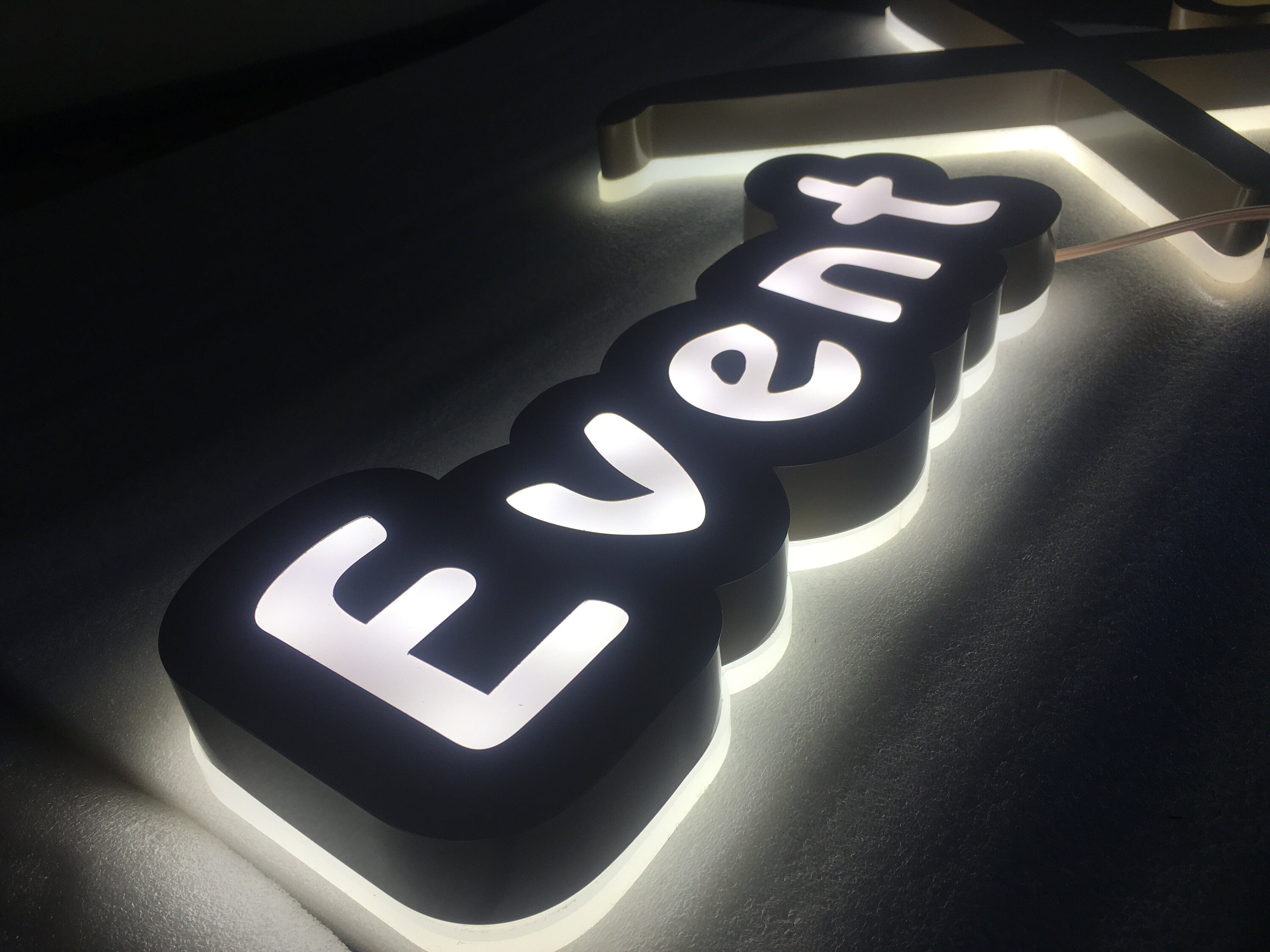 3d Metal Backlit Sign,custom Indoor Logo Light Sign,3d Backlit Sign,3d ...