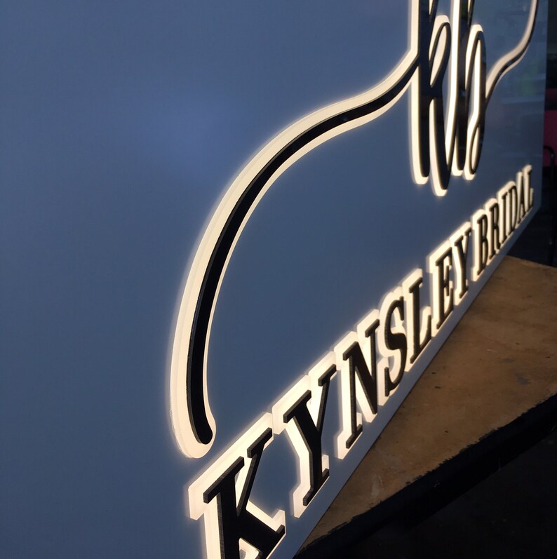 Stainless Steel Backlit Sign, Outdoor Sign, Business Sign - Etsy