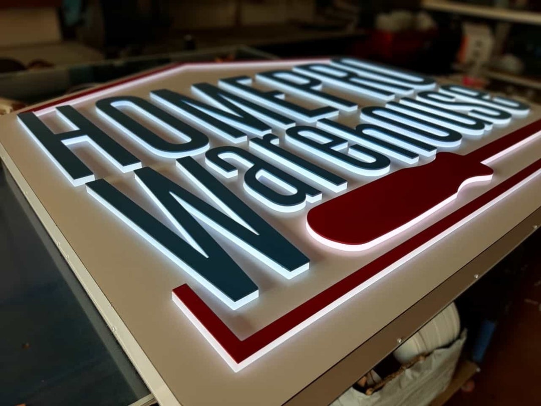 Backlit Logo Wall Sign, Indoor Welcome Sign, Modern Office Wall Sign ...