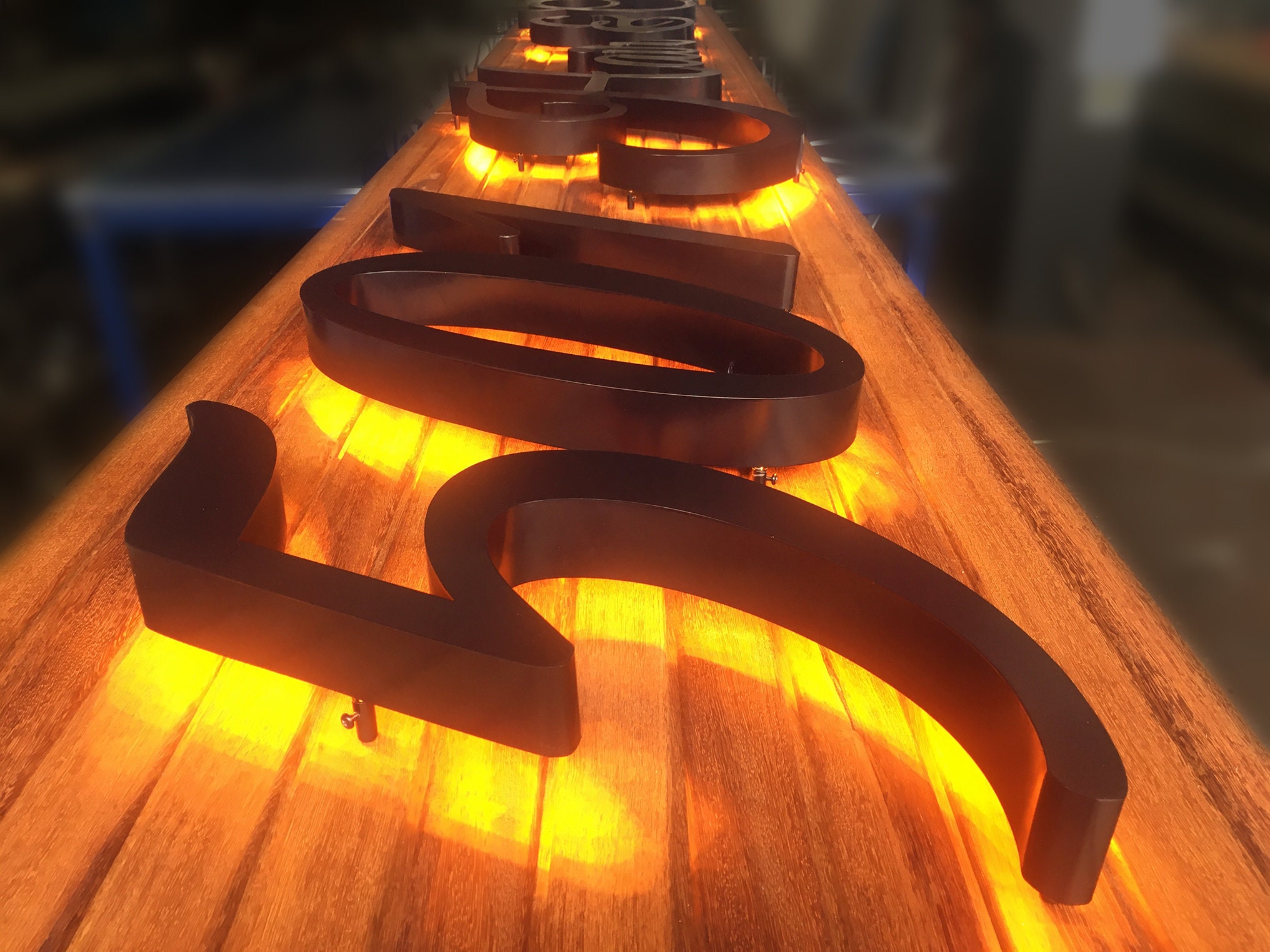 Wood Sign, Backlit Letter or Logo, Sign for Wall, Sign for Office ...