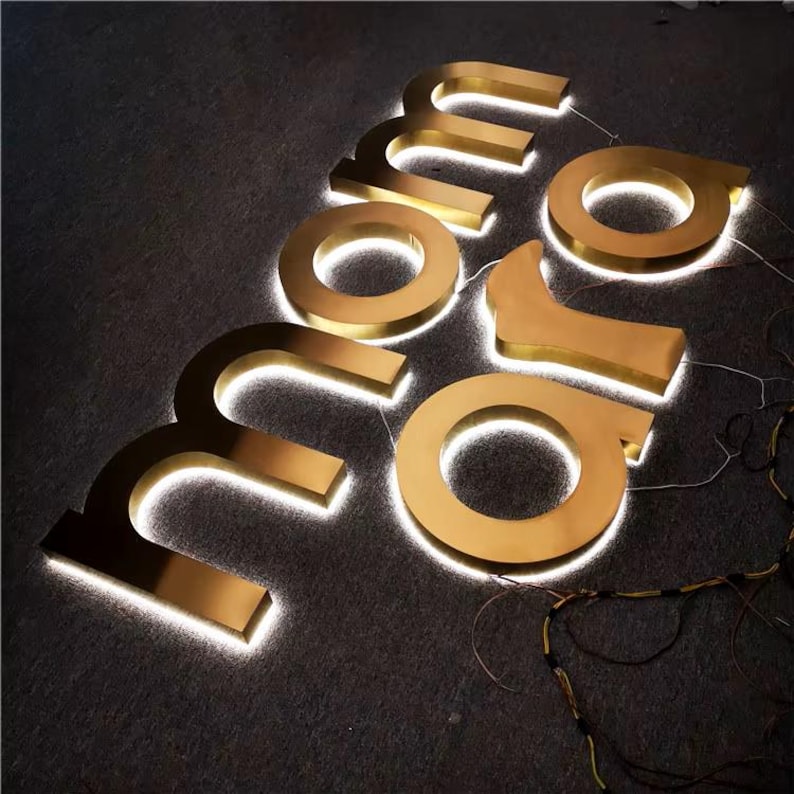 3D Metal Backlit Sign, Business Logo, Reception Decor - Etsy