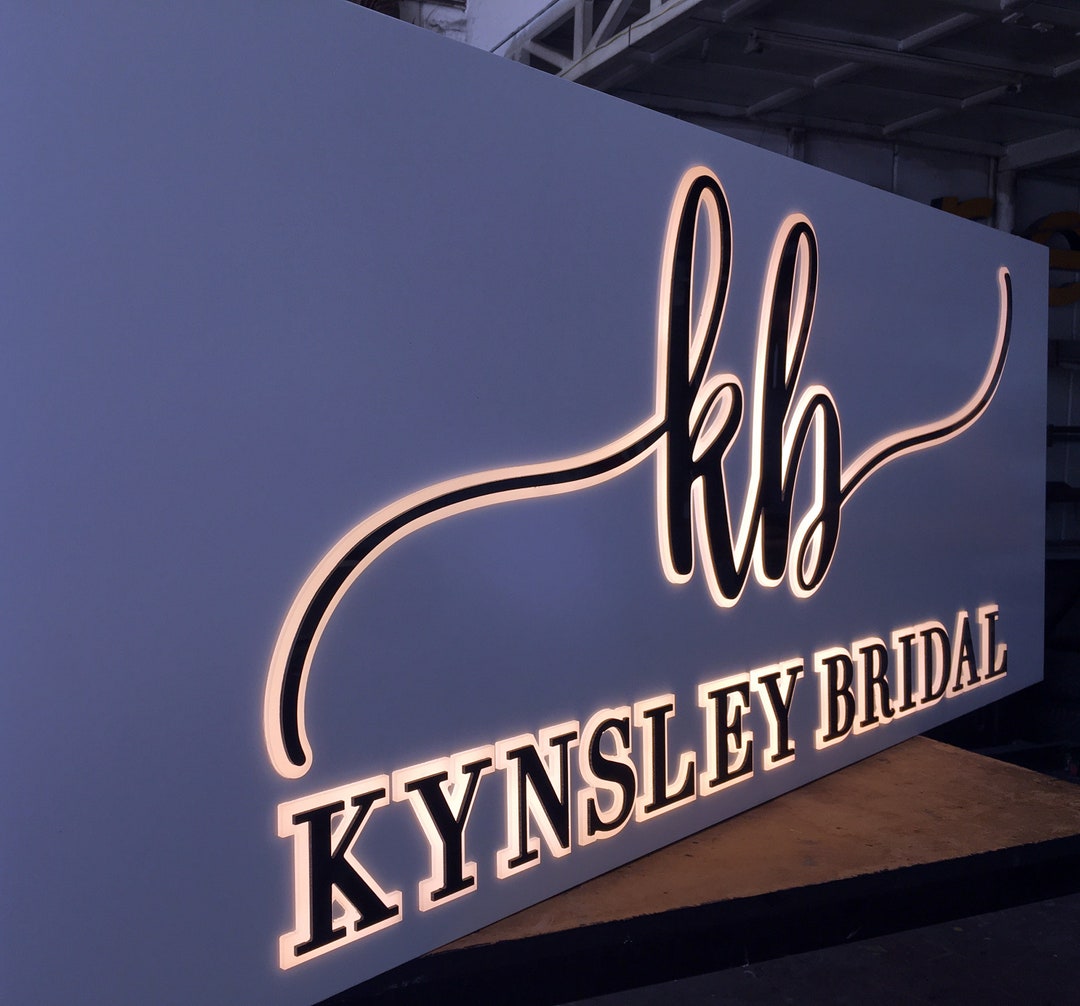 Stainless Steel Backlit Sign, Outdoor Sign, Business Sign - Etsy