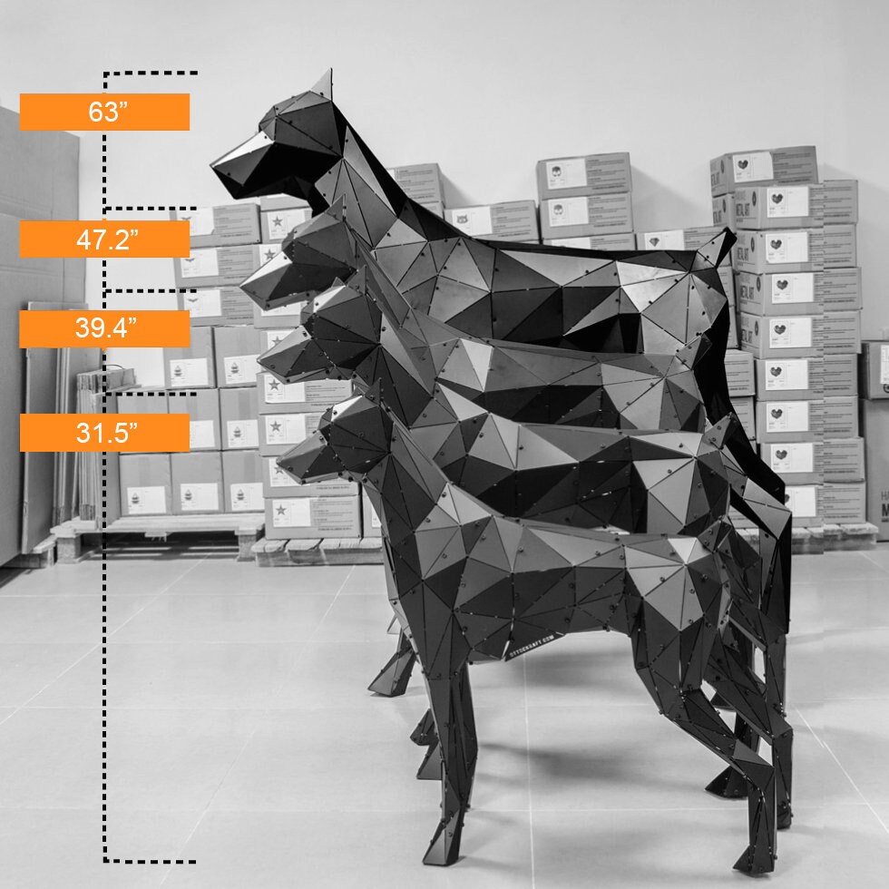 3D Metal Art Decorative Metal Doberman Statue Low Poly Dog - Etsy