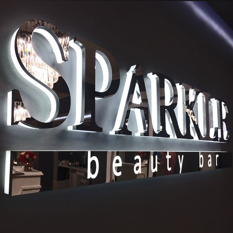 Backlit Logo Wall Sign, Indoor Welcome Sign, Modern Office Wall Sign ...