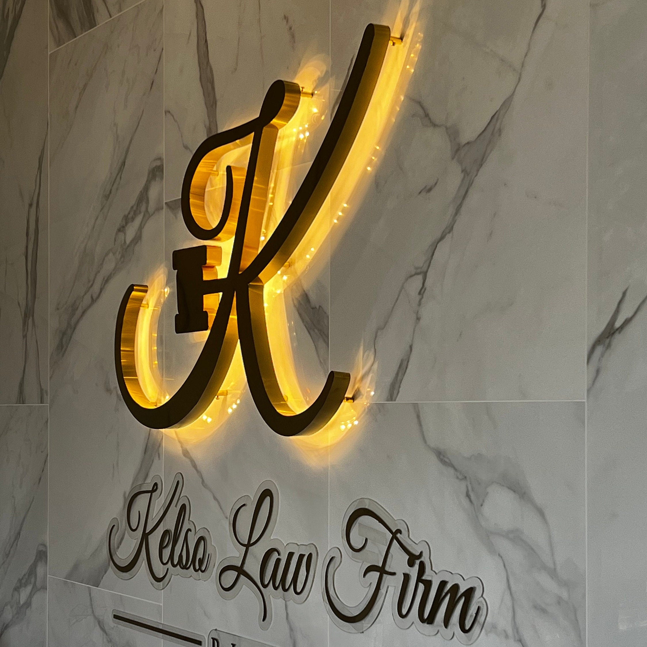 Gold Letters Office Sign Backlit Sign - Etsy