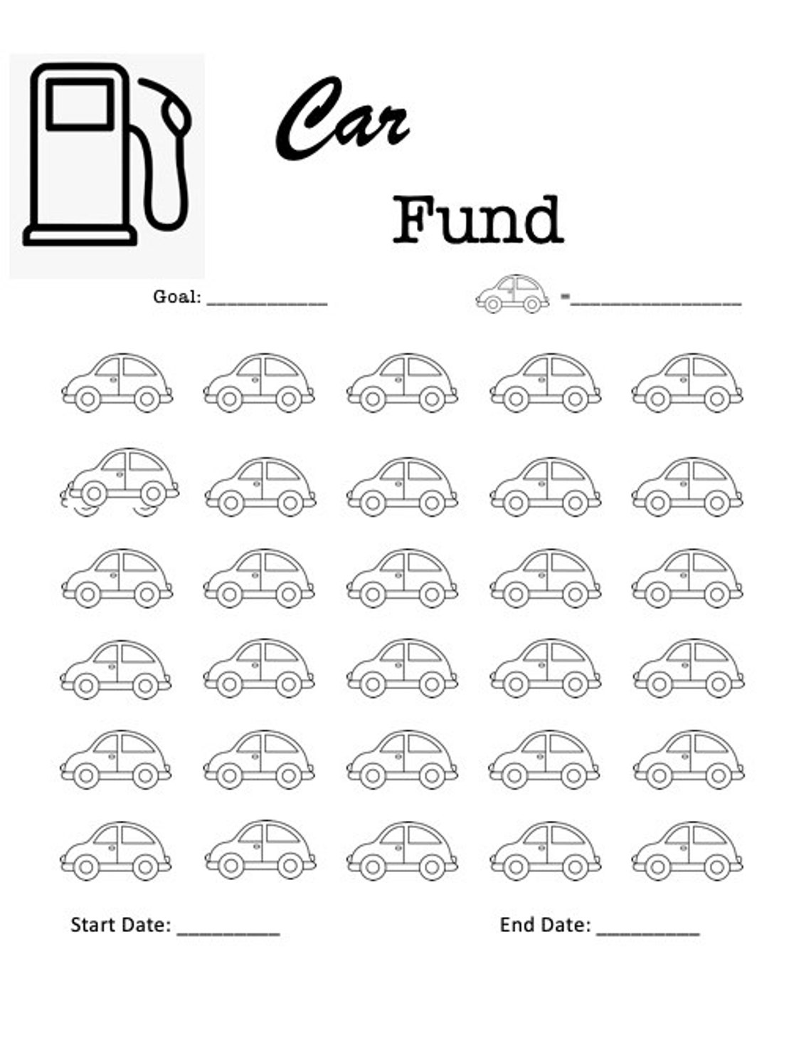 Car Fund Tracker - Etsy