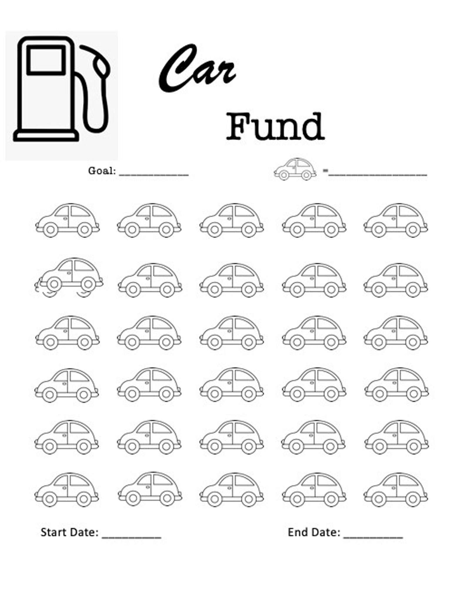 Car Fund Tracker - Etsy