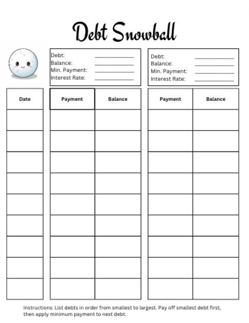 Debt Snowball - Etsy