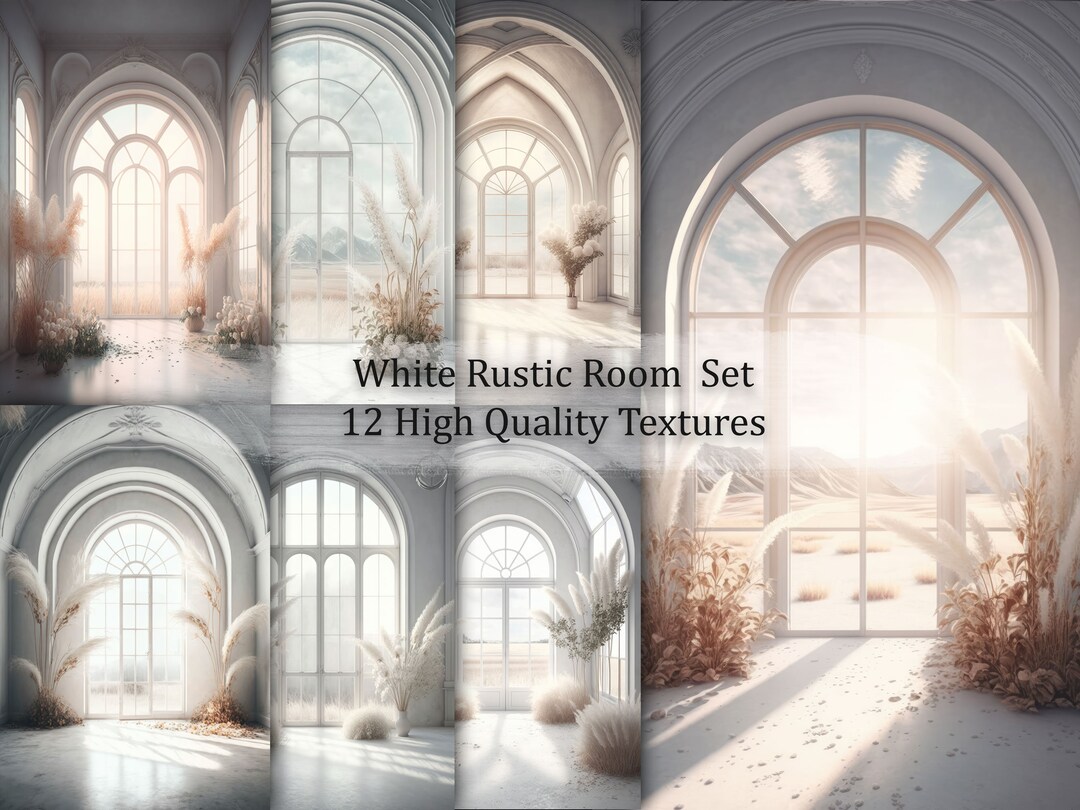 12 White Rooms Digital Backdrop, Fine Art Textures, Maternity Backdrop ...