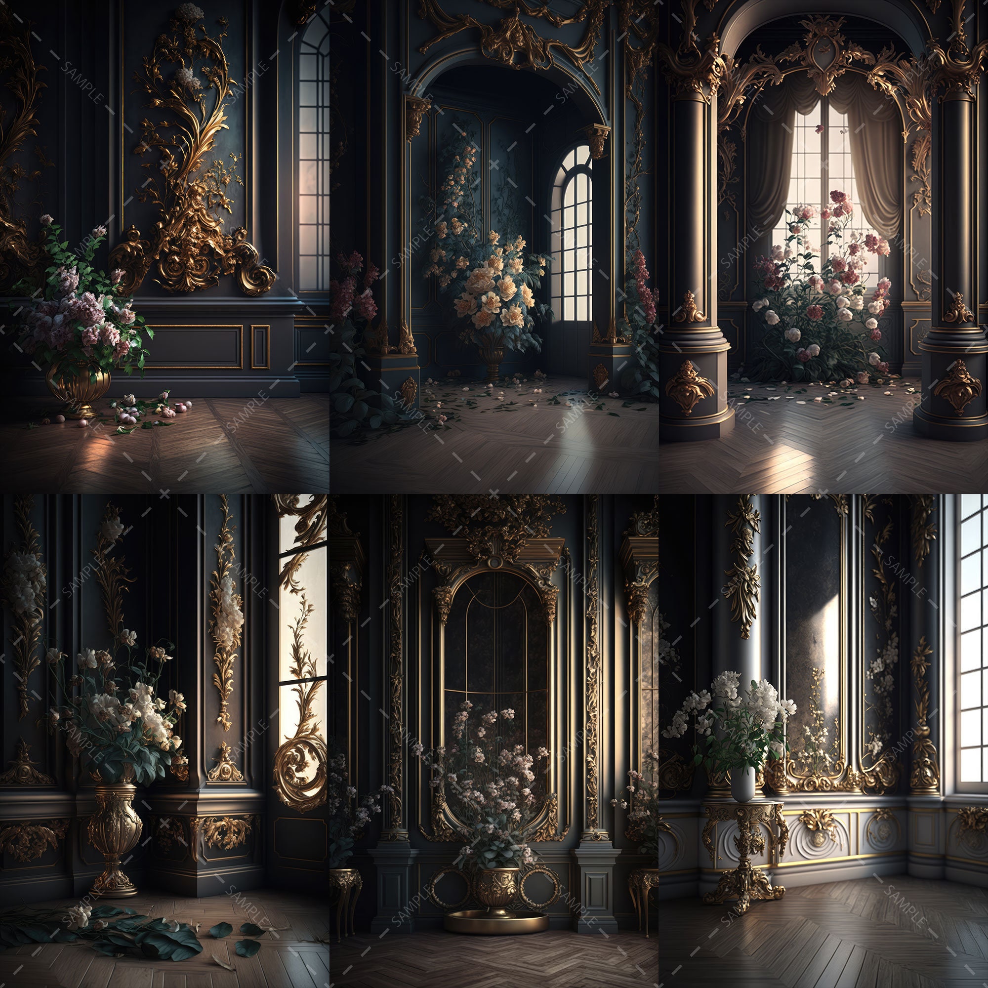 18 Baroque Digital Backdrop Fine Art Textures Bundle Floral - Etsy