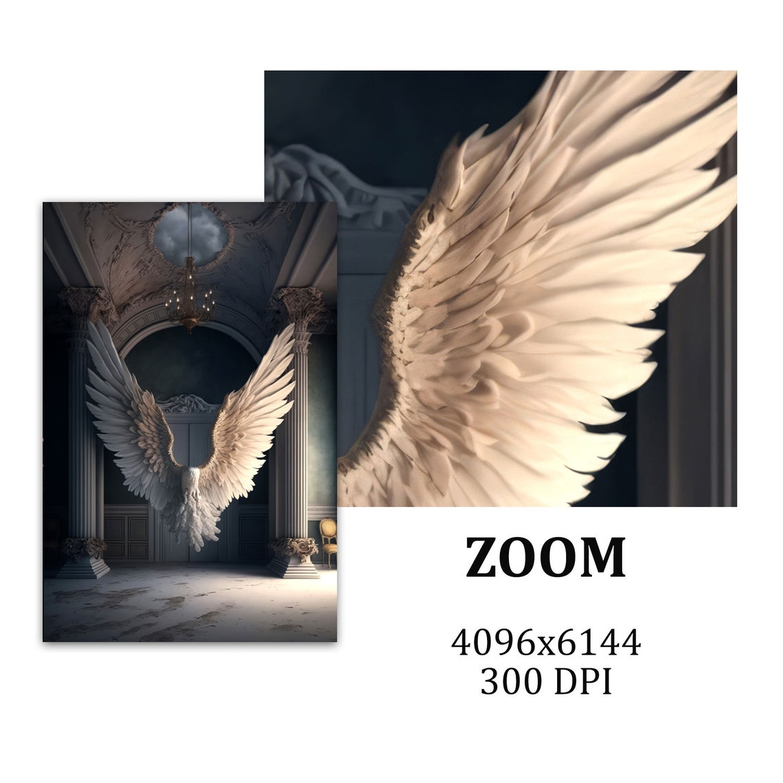 16 Angel Wings Digital Backdrop, Fine Art Backdrops, Photoshop Overlays ...