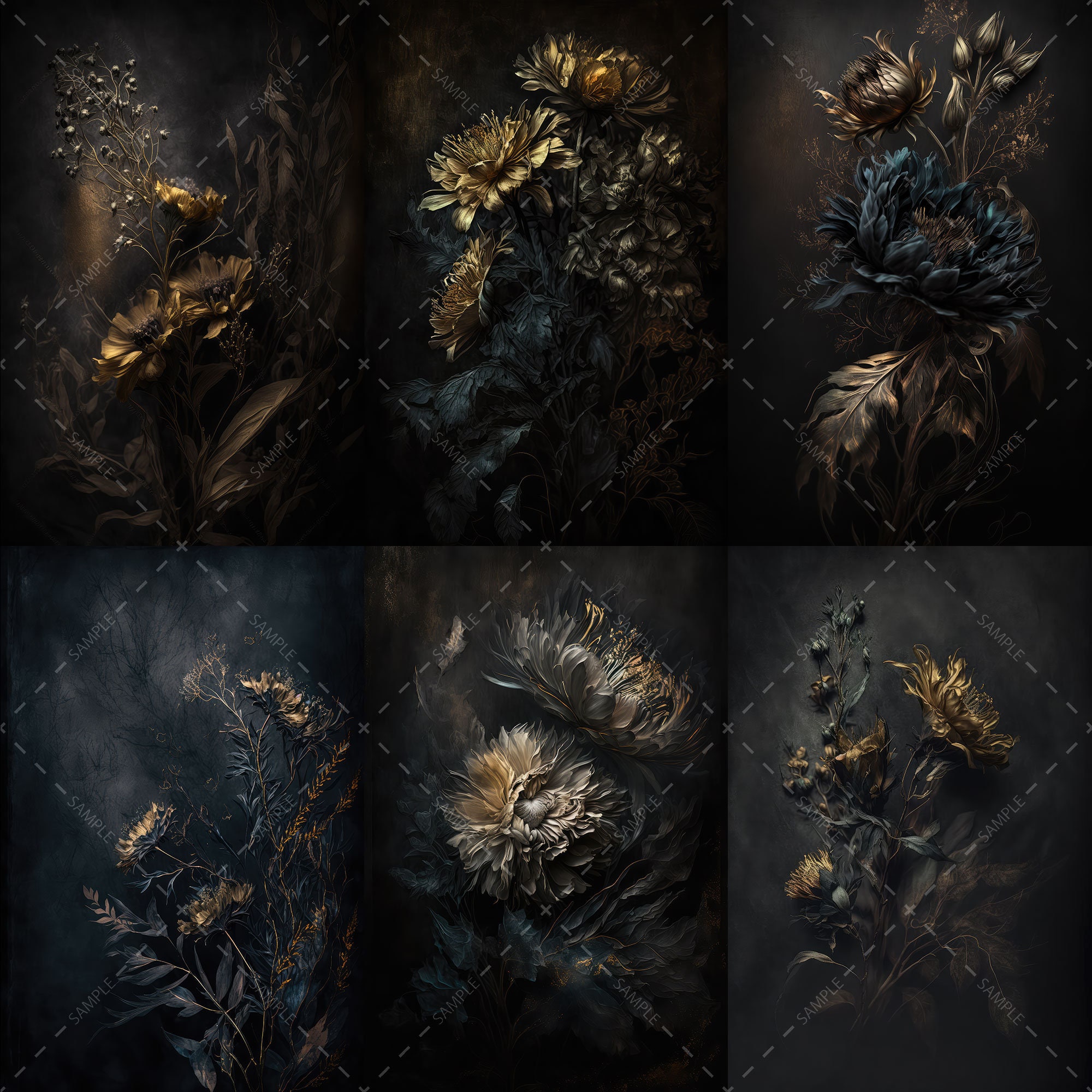 24 Moody Floral Textures Fine Art Backdrops Photoshop - Etsy