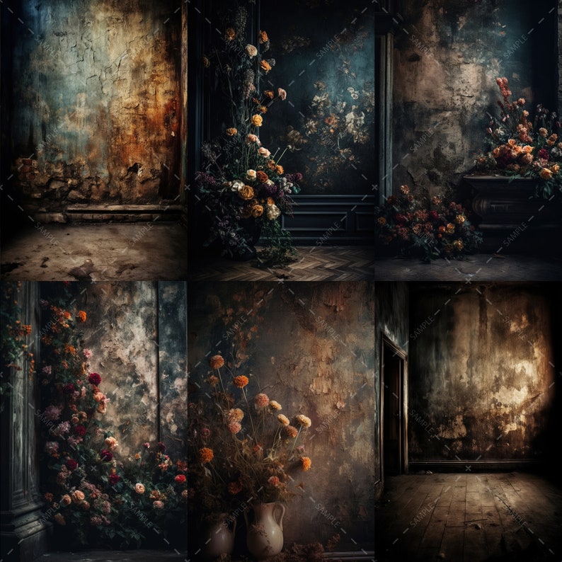 17 Moody Floral Textures Fine Art Backdrops Photoshop - Etsy