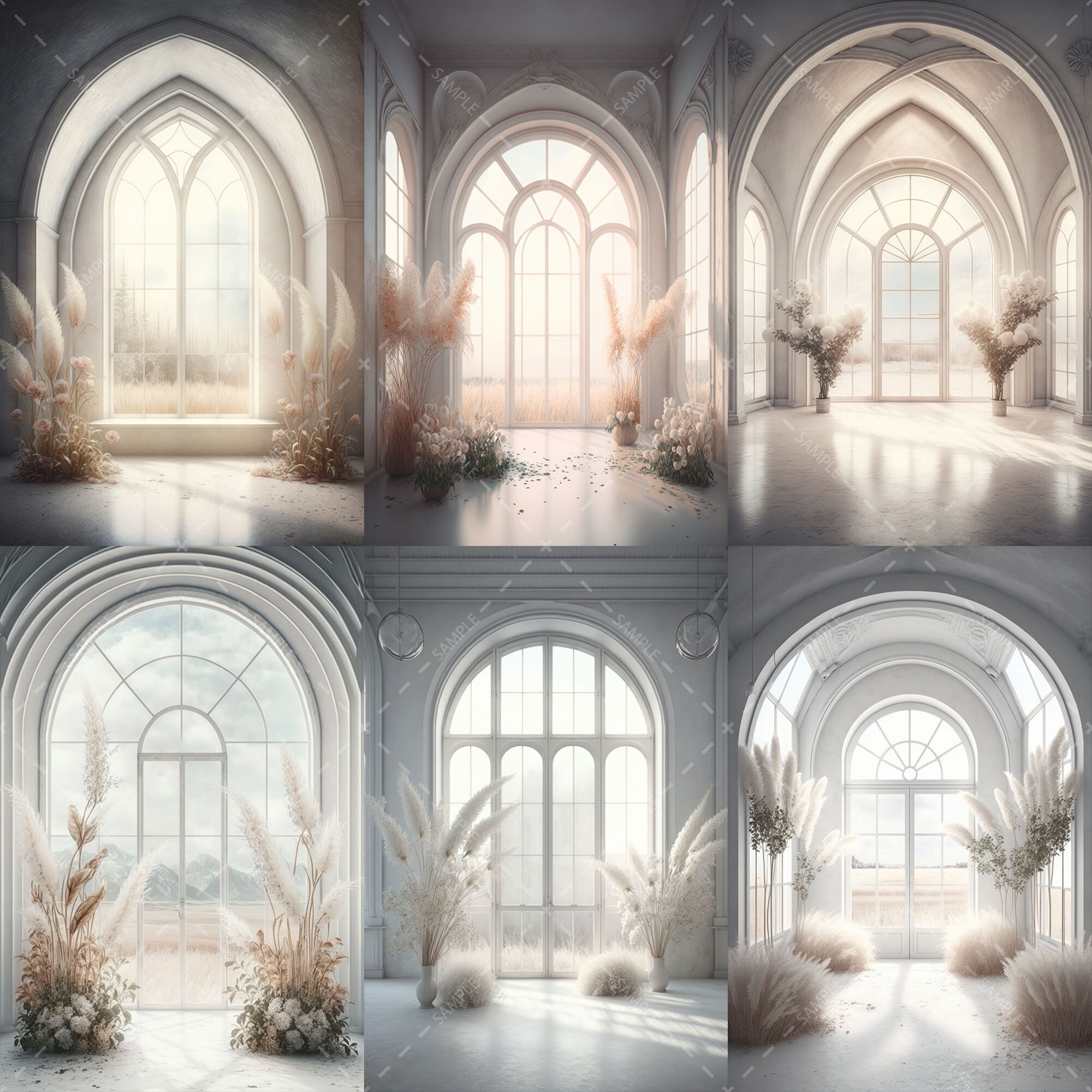 12 White Rooms Digital Backdrop, Fine Art Textures, Maternity Backdrop ...
