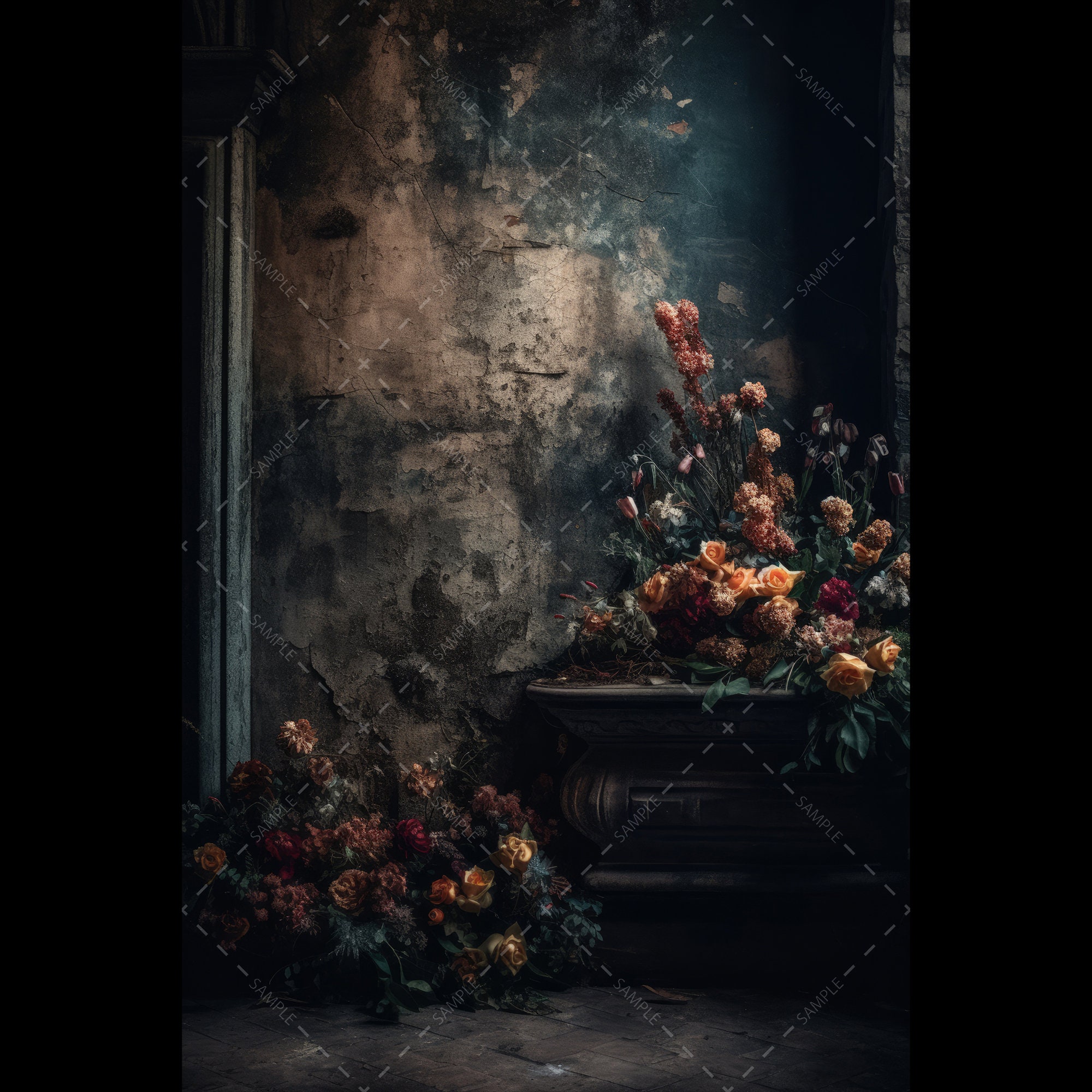 17 Moody Floral Textures Fine Art Backdrops Photoshop - Etsy