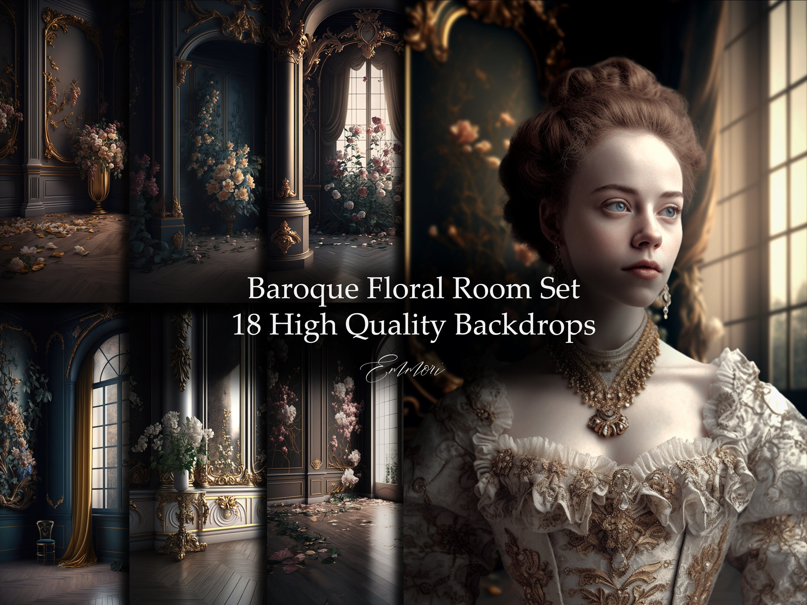 18 Baroque Digital Backdrop Fine Art Textures Bundle Floral - Etsy
