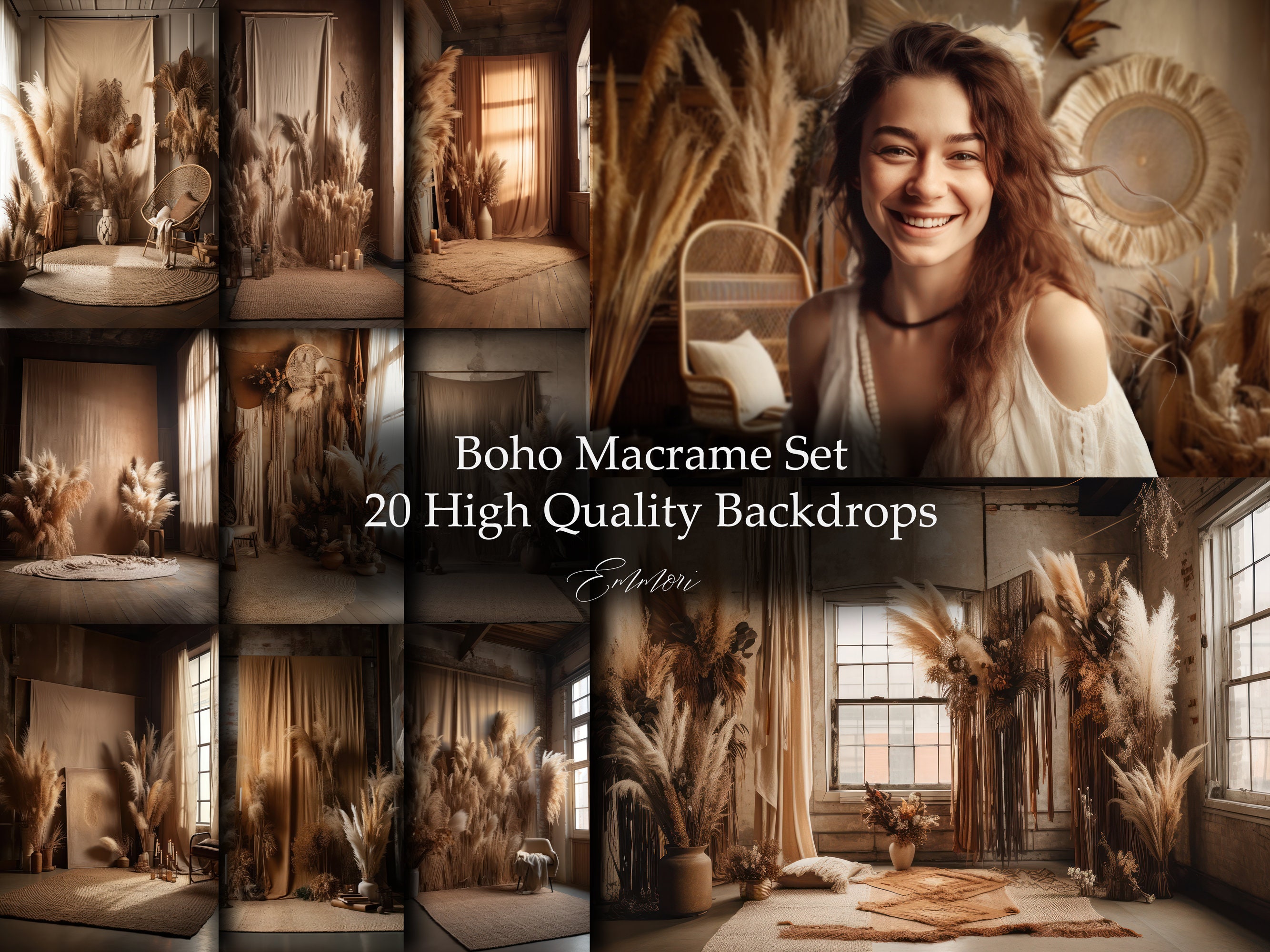 20 Macrame Digital Backdrops | Boho Backgrounds - Etsy