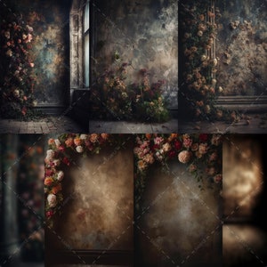17 Moody Floral Textures, Fine Art Backdrops, Photoshop Overlays ...