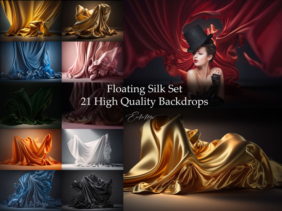 Flowing Fabric Digital Backdrop, Silk Digital Backdrops for Photoshop ...