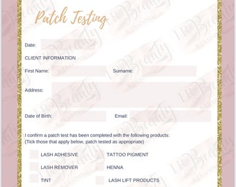 Patch Test Form - Etsy