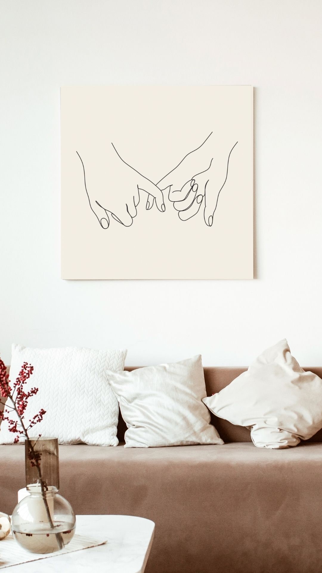 One Line Art, Line Drawing Print, Hands Line Art, Holding Hands Print ...