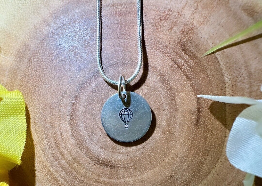 Hot Air Balloon Necklace Hot Air Balloon Stamped Hot Air Balloon ...