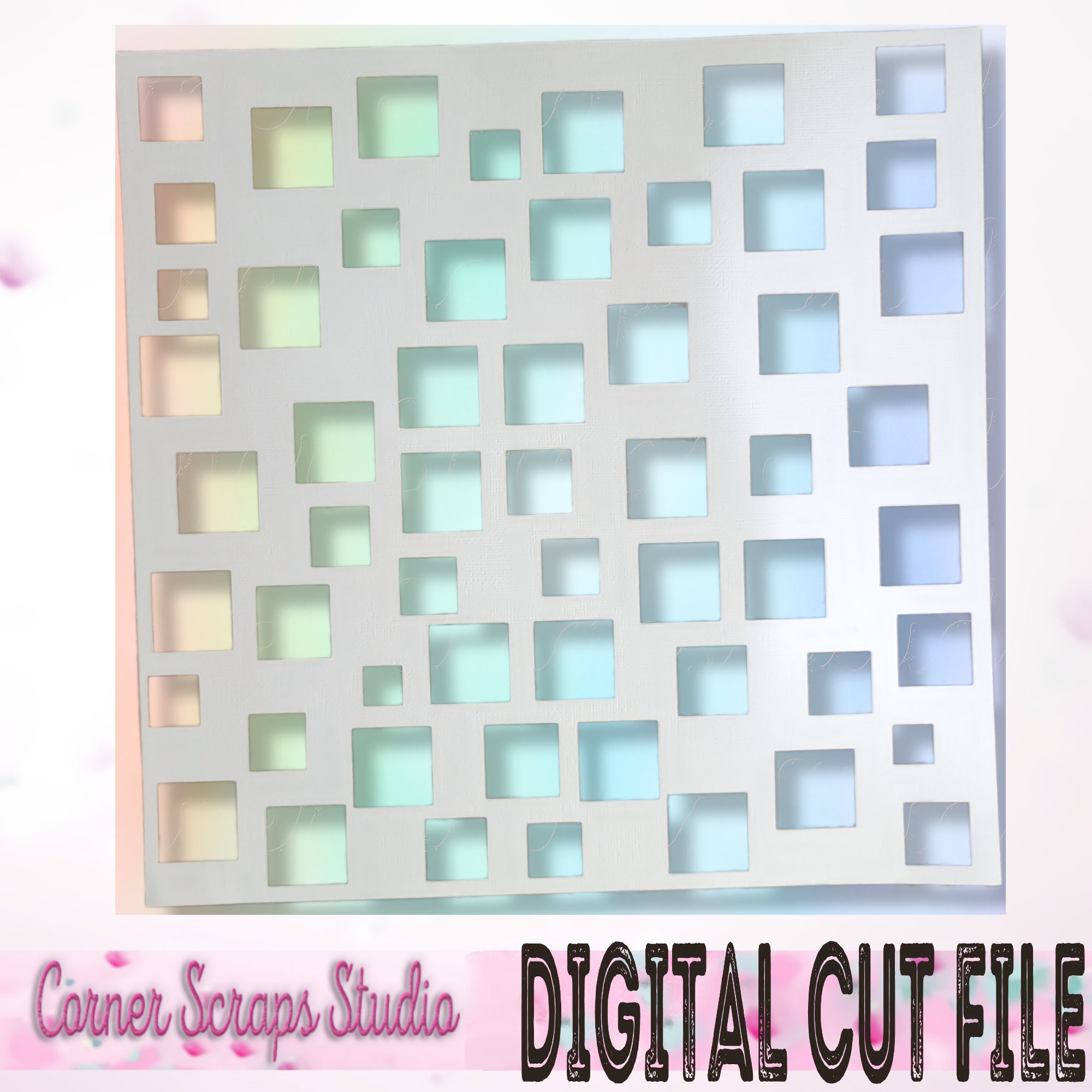 Squarely Random Digital Cut File for Scrapbook, Project Life - SVG, PNG ...