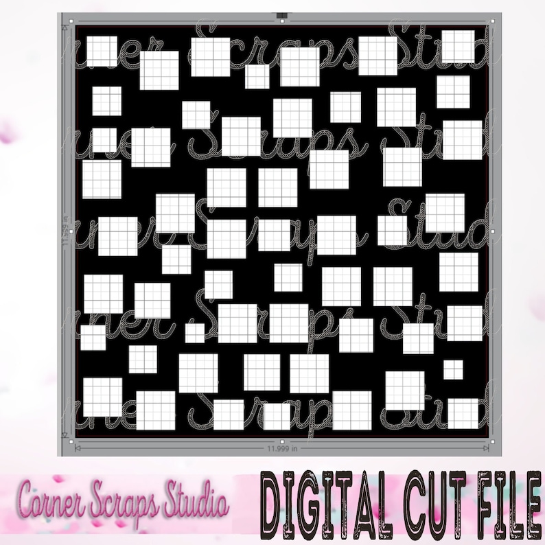 Squarely Random Digital Cut File for Scrapbook, Project Life - SVG, PNG ...