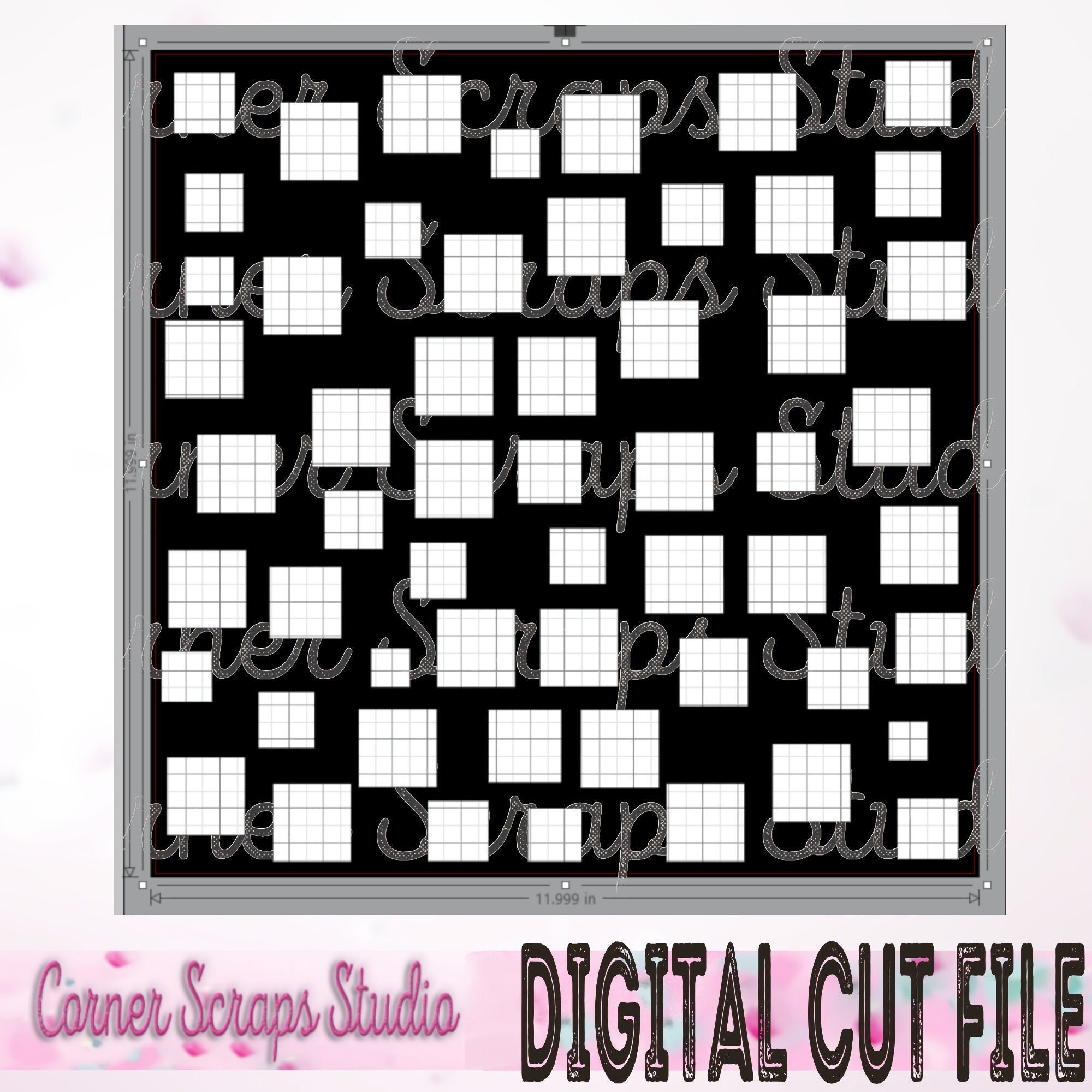 Squarely Random Digital Cut File for Scrapbook, Project Life - SVG, PNG ...