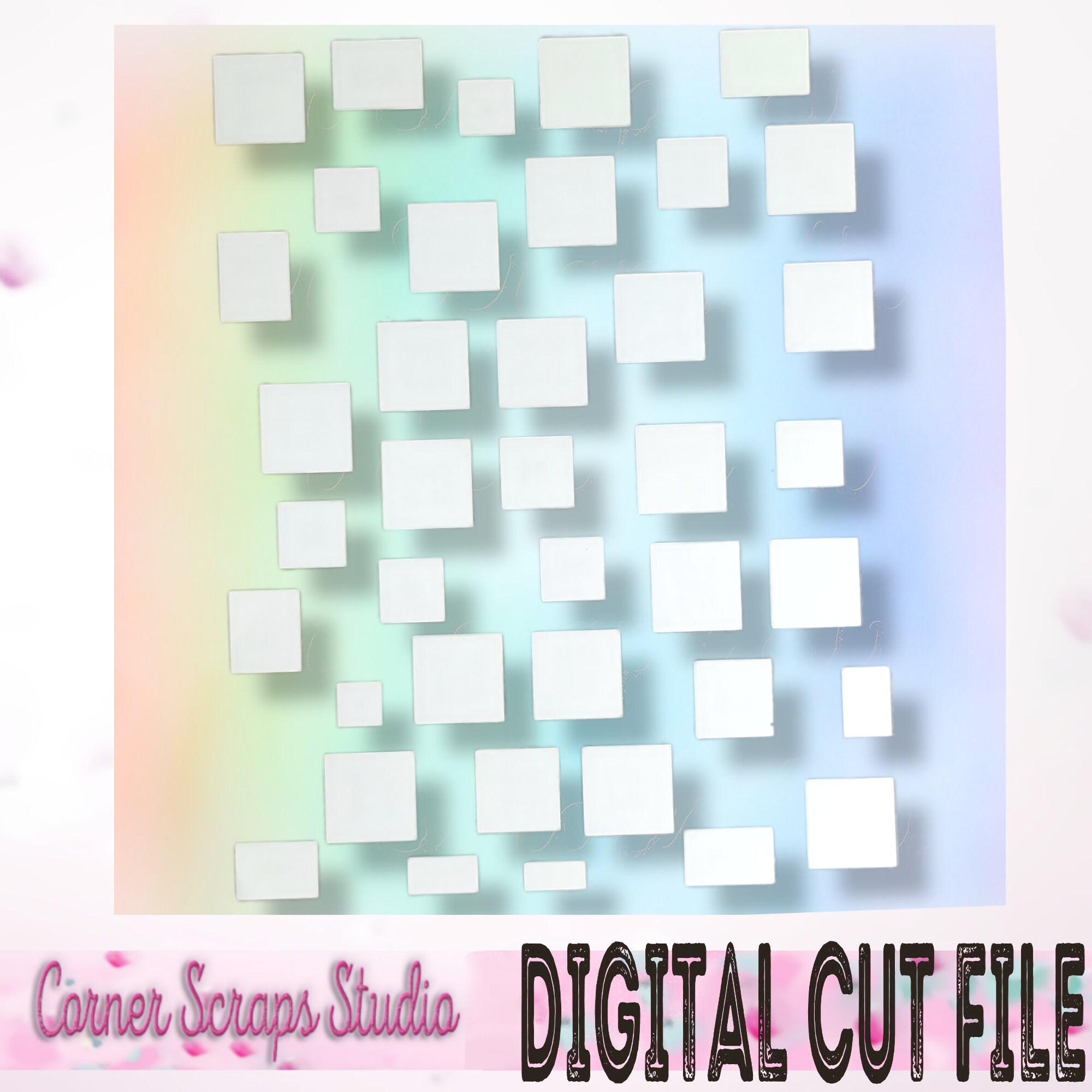 Squarely Random Digital Cut File for Scrapbook, Project Life - SVG, PNG ...
