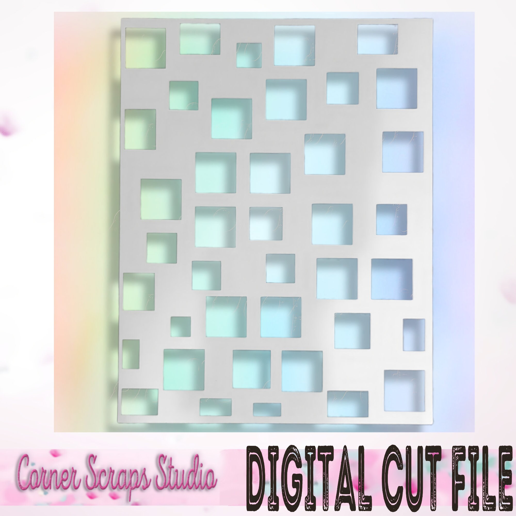 Squarely Random Digital Cut File for Scrapbook, Project Life - SVG, PNG ...
