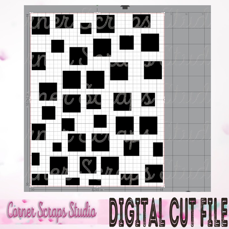 Squarely Random Digital Cut File for Scrapbook, Project Life - SVG, PNG ...