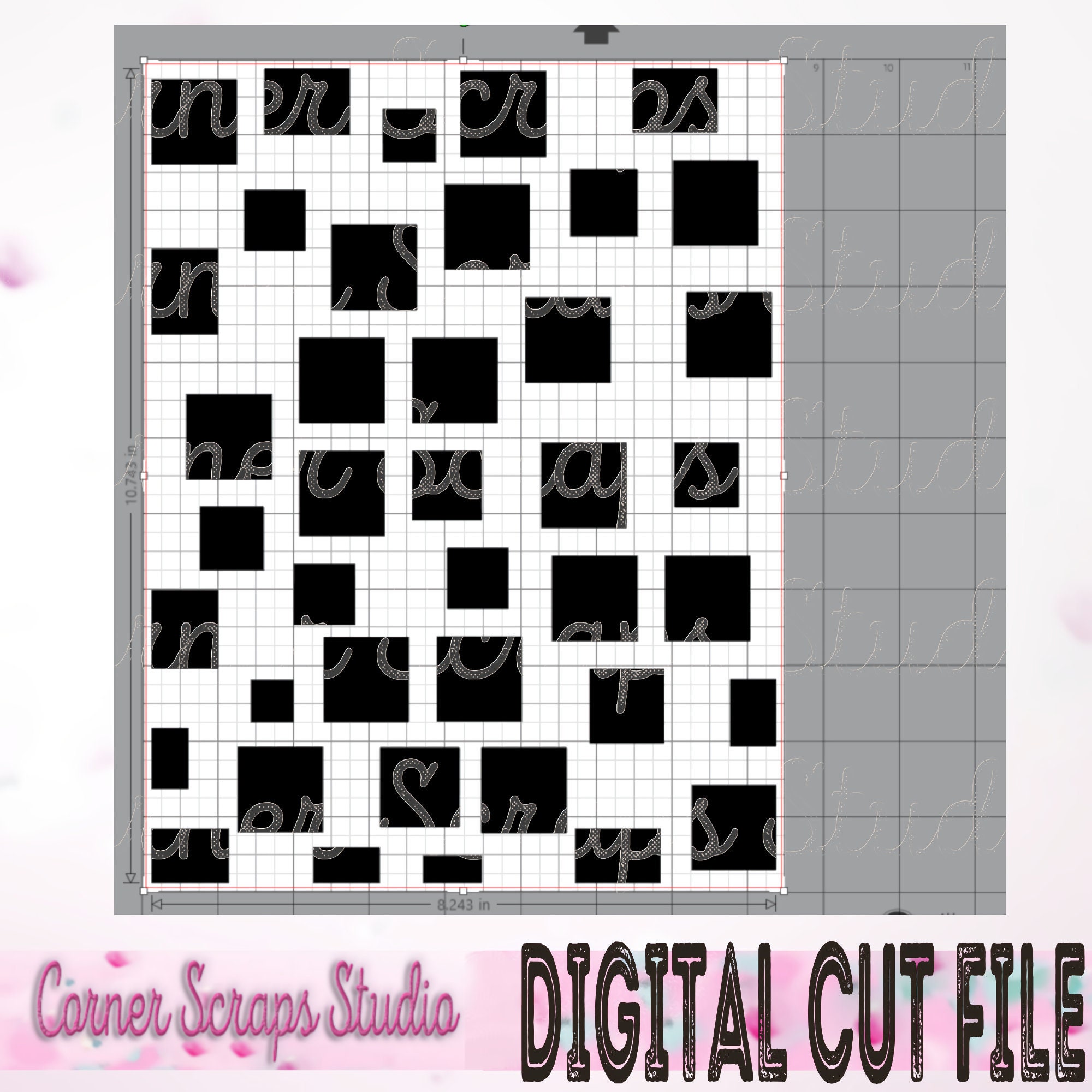 Squarely Random Digital Cut File for Scrapbook, Project Life - SVG, PNG ...