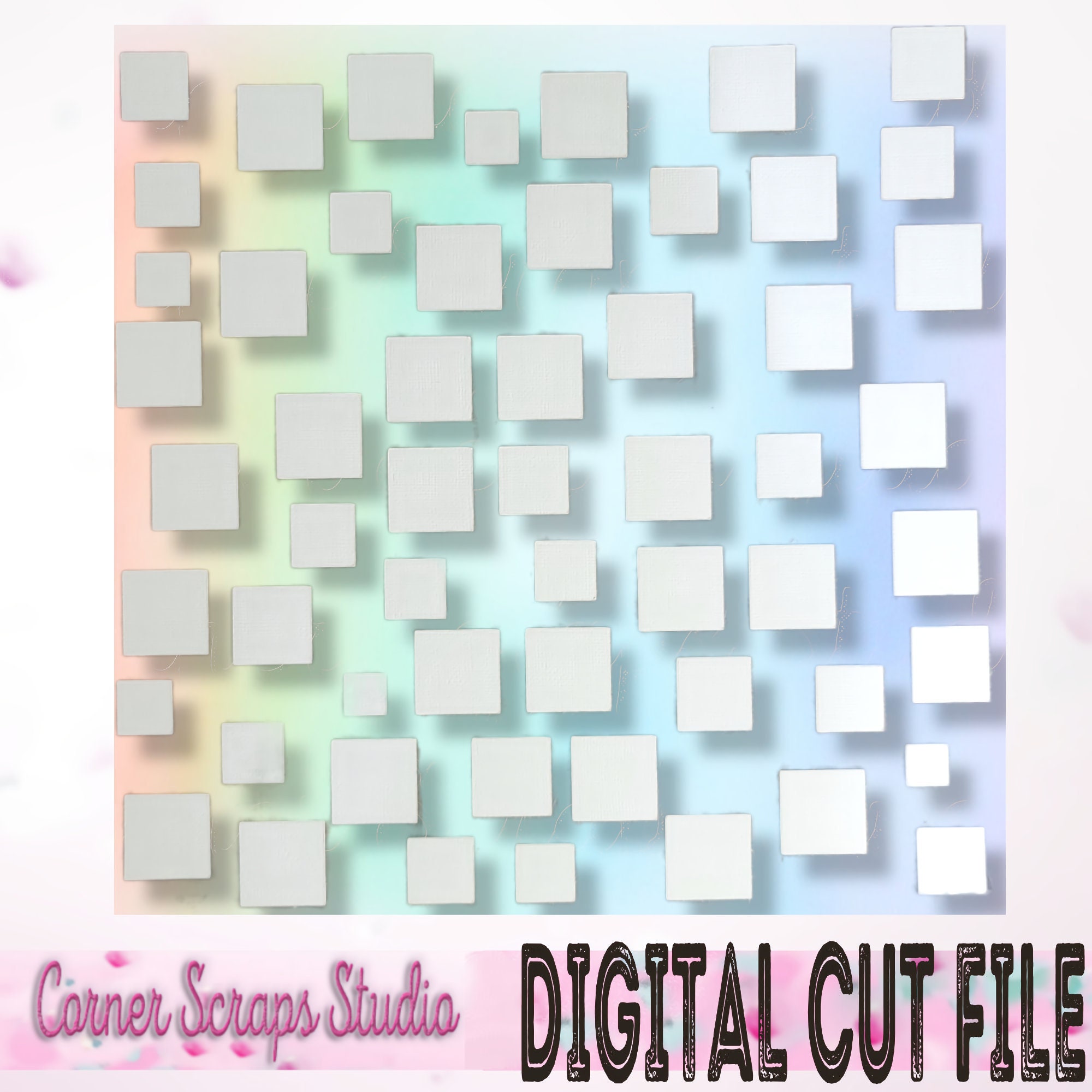 Squarely Random Digital Cut File for Scrapbook, Project Life - SVG, PNG ...