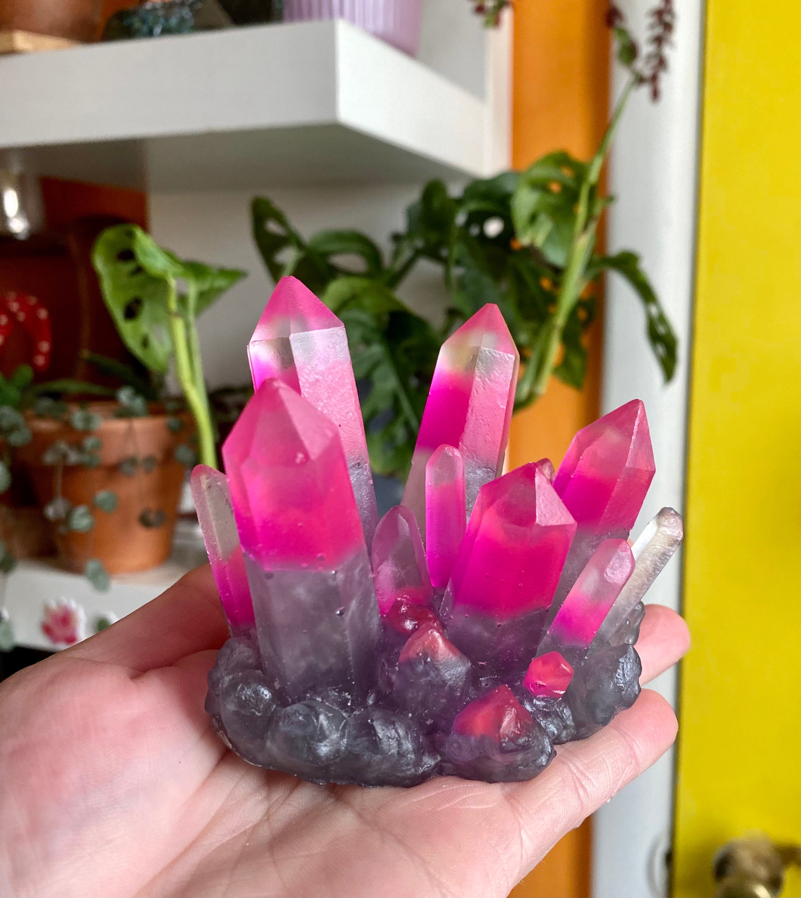 Blue & Black Ombré Resin Crystal Cluster Home & Living Rocks & Geodes ...