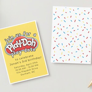 Play-dough Play Date Birthday Invitation Template DIGITAL DOWNLOAD - Etsy