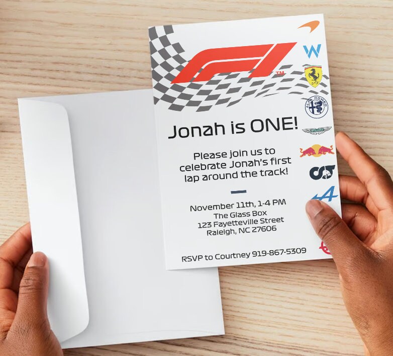 Formula One Invitation DIGITAL DOWNLOAD Made to Order - Etsy