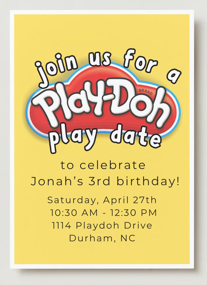 Play-dough Play Date Birthday Invitation Template DIGITAL DOWNLOAD - Etsy