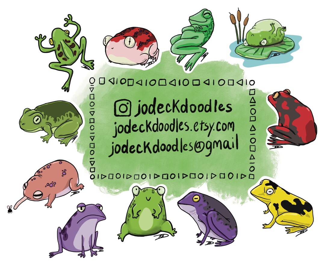 Frogs and Toads Stickers Bundle, 22 Waterproof Stickers, Homemade - Etsy