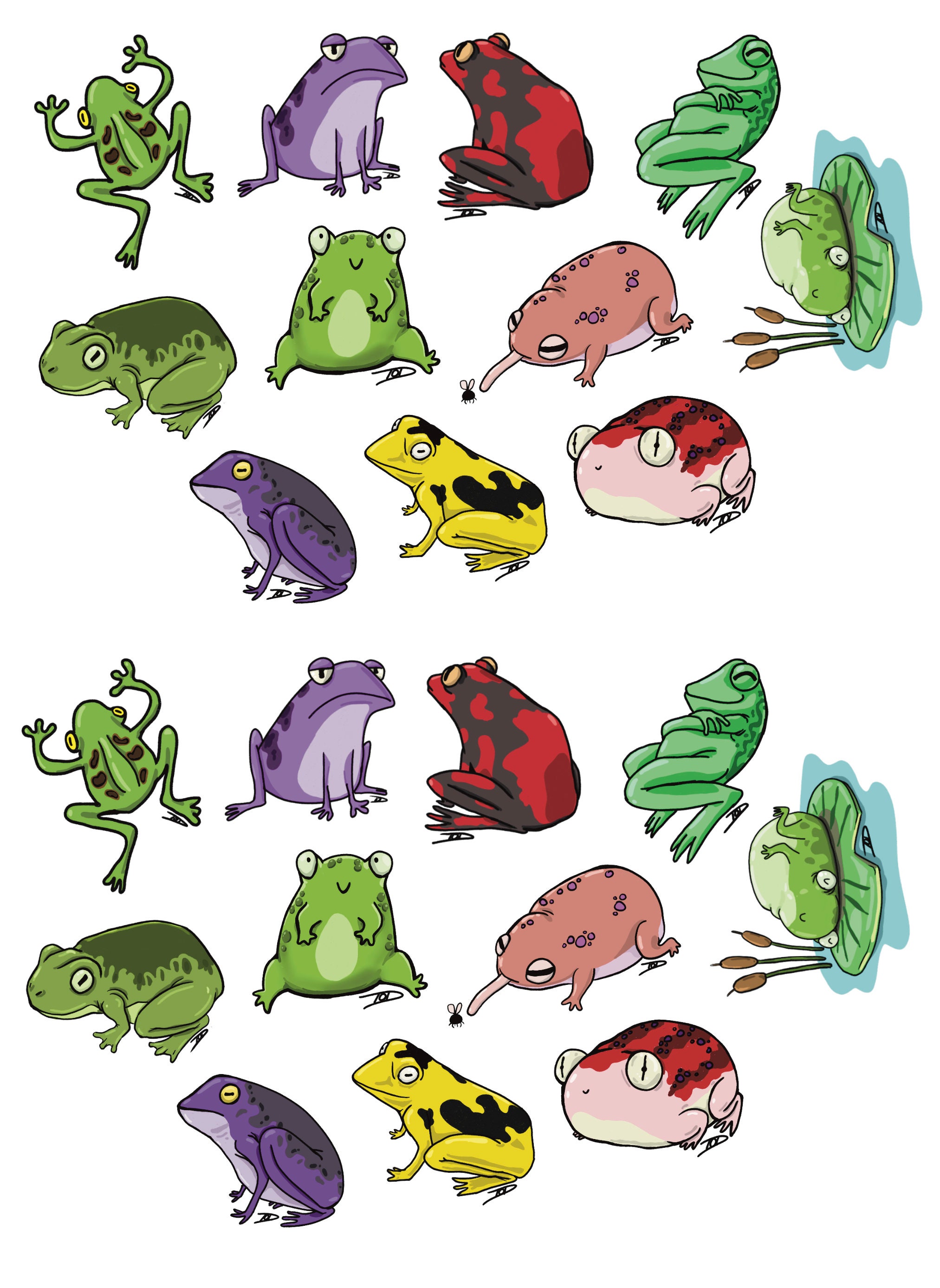 Frogs and Toads Stickers Bundle, 22 Waterproof Stickers, Homemade - Etsy