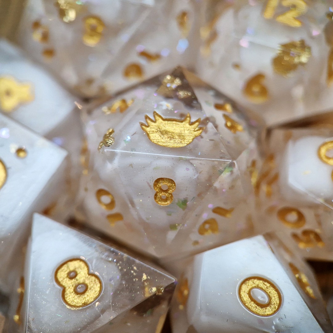 MABEL Handmade D&D Dice Set, Sharp Edge Resin Dice Set - Etsy