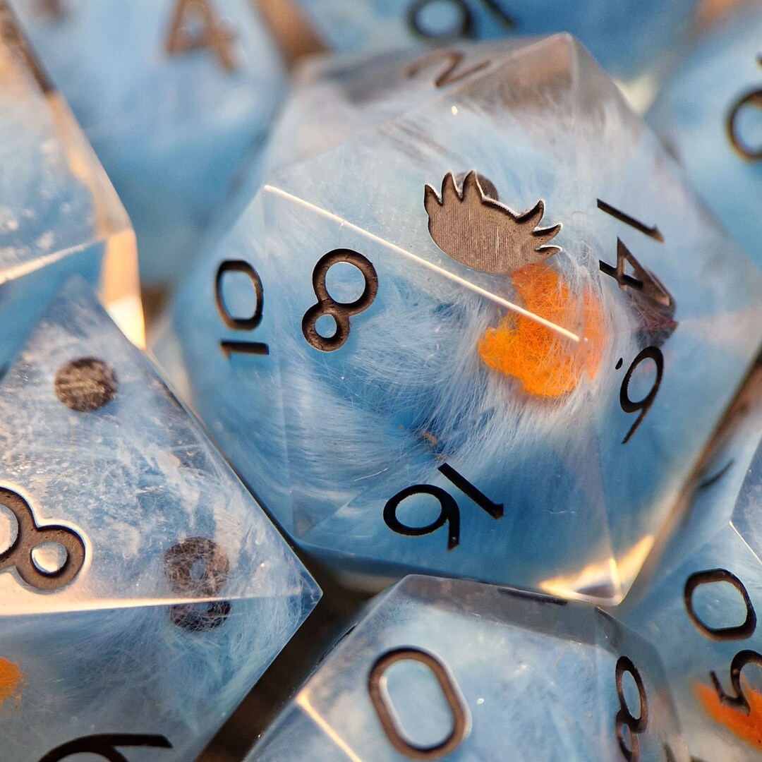 THE CHICKS Fellowship of the Chicks Handmade D&D Dice Set, Sharp Edge ...