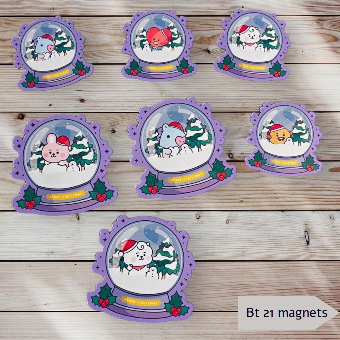 BTS Christmas Members Magnets K Pop Magnets for Christmas - Etsy