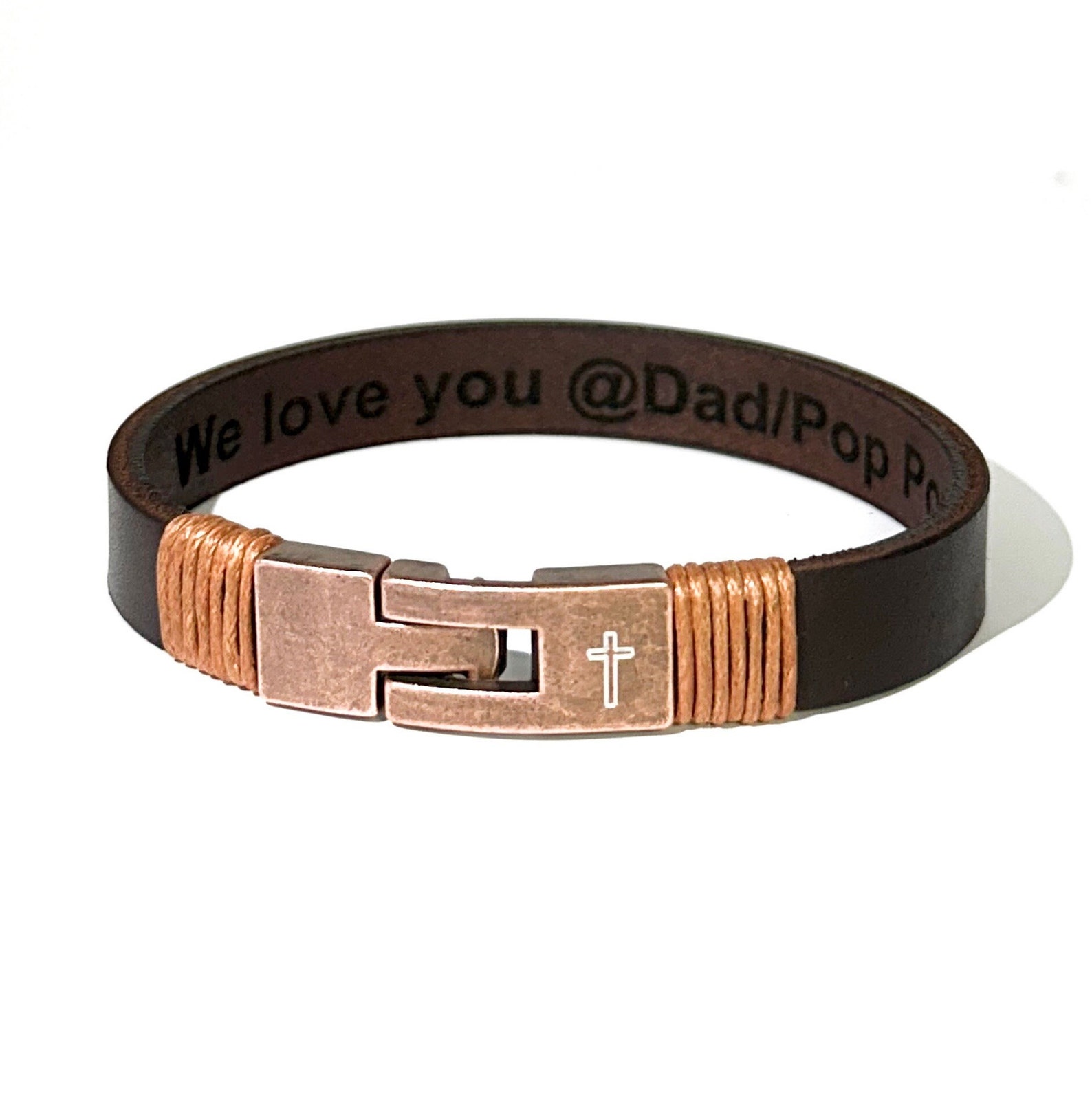 Personalized Leather Bracelet, Religious Blessing Gift - Etsy