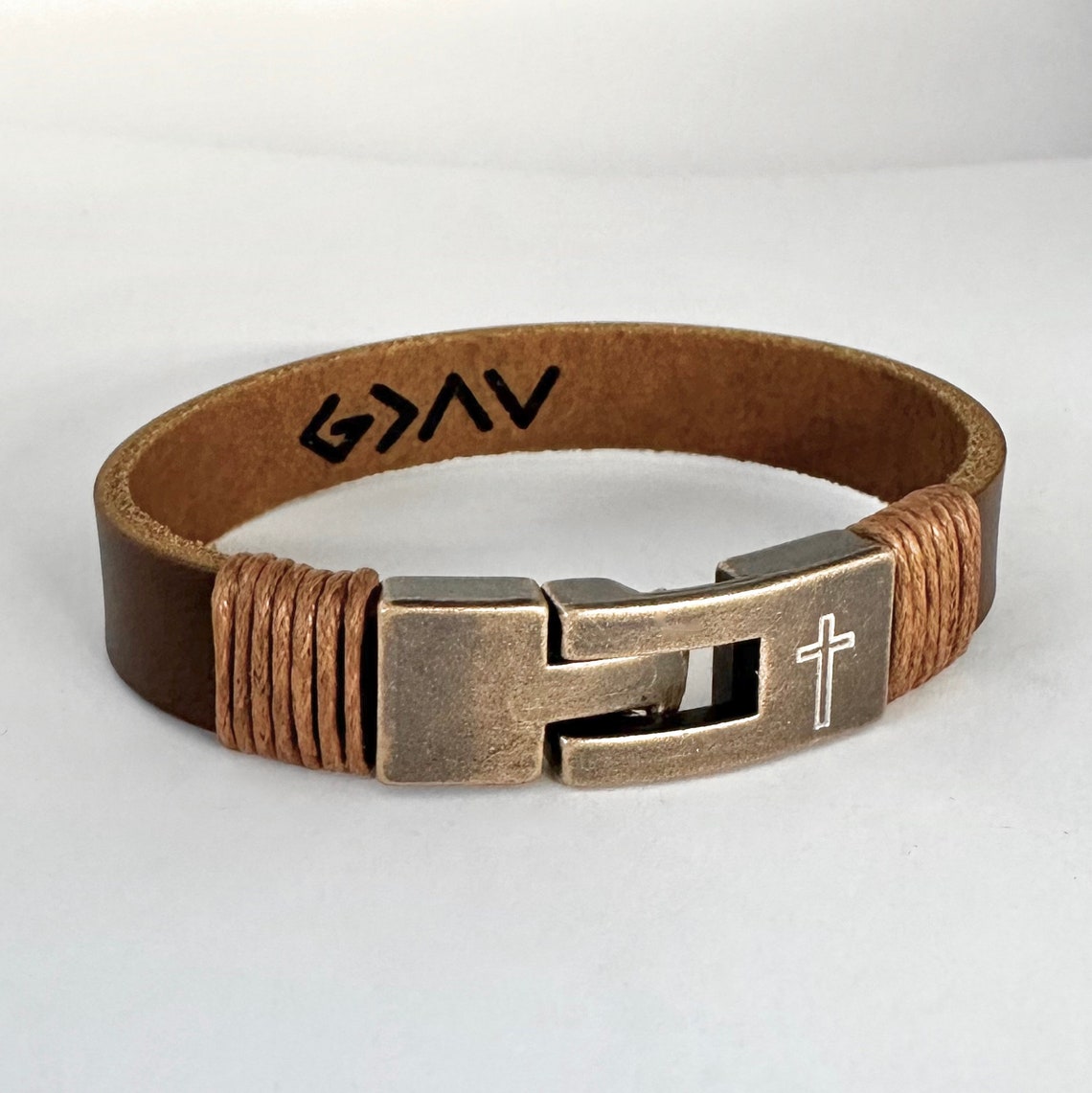 Personalized Leather Bracelet, Religious Blessing Gift - Etsy